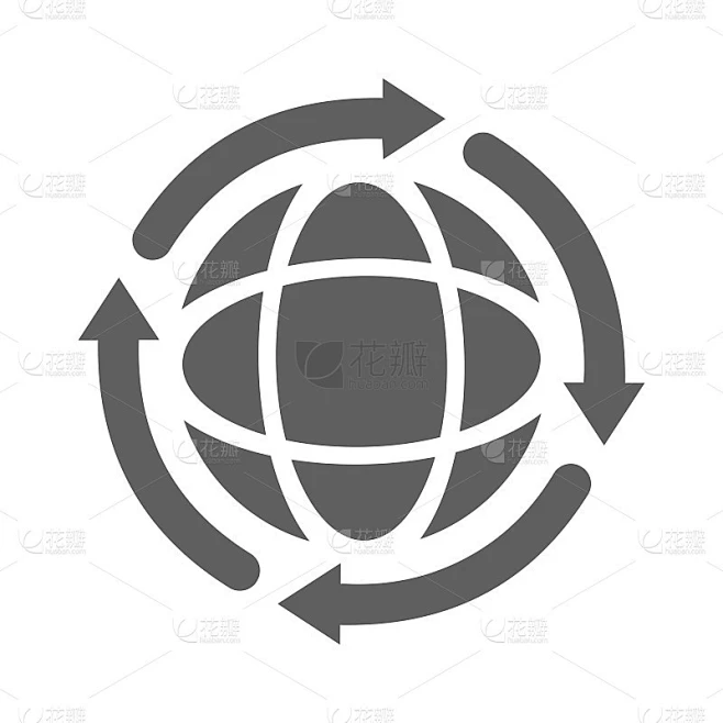 Global solution, network icon. Gray color素材-花瓣网