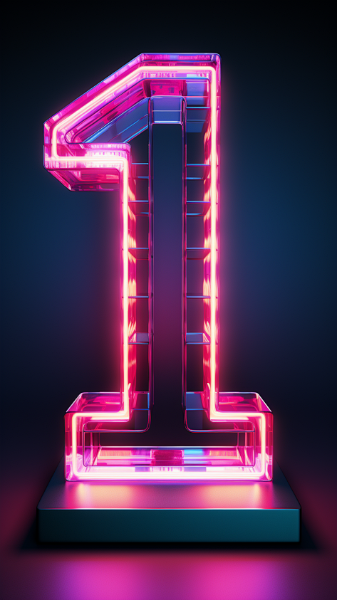 mrjoe0615_Number_1_neon_colorsemi-transparently_designed_by_Die ...