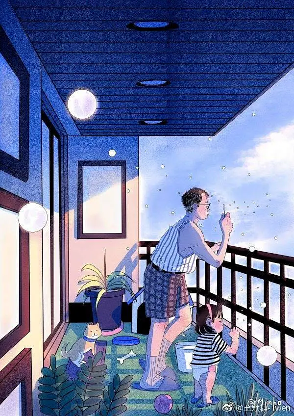 【韩国画师Myeong-Minho情侣插画作品】-花瓣网