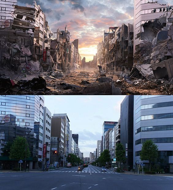 Tokyo | matte paint anime by Jacek Irzykowski | Matte Painting | 2D ...