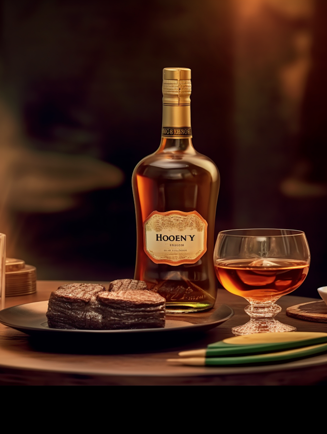 Lihe_a_bottle_of_hennessy_and_a_plate_of_beef_in_the_style_of_s ...