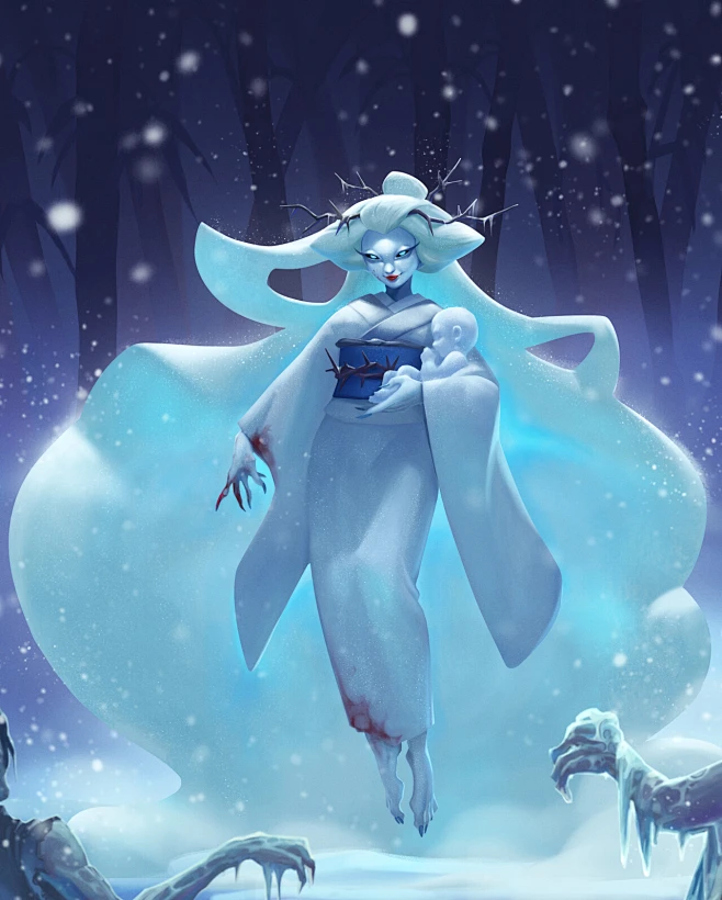 Yuki-onna, Grace Tran : My take on Yuki-onna for this month's CDC theme ...