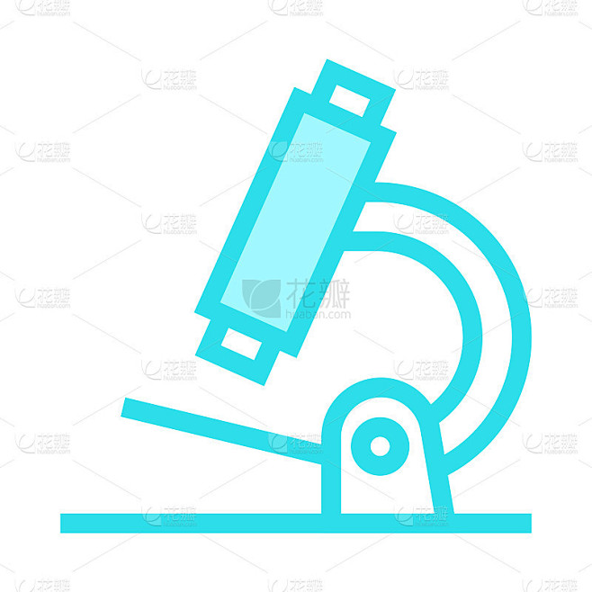 显微镜颜色线向量图标