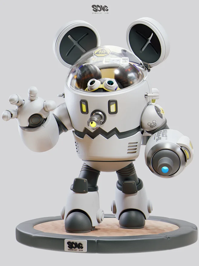 3D blender Zbrush Render ilustracion 卡通 Q版 mecha robot CGI-花瓣网