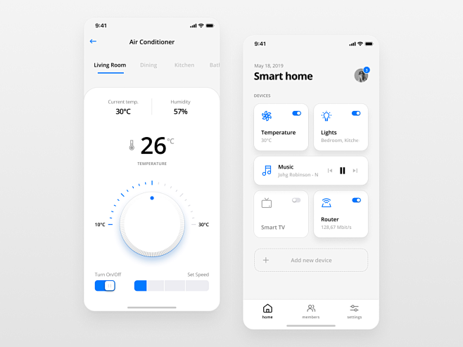 Smart home : Hi, My second work on Figma. Very easy and flexible tool to create Design system ...