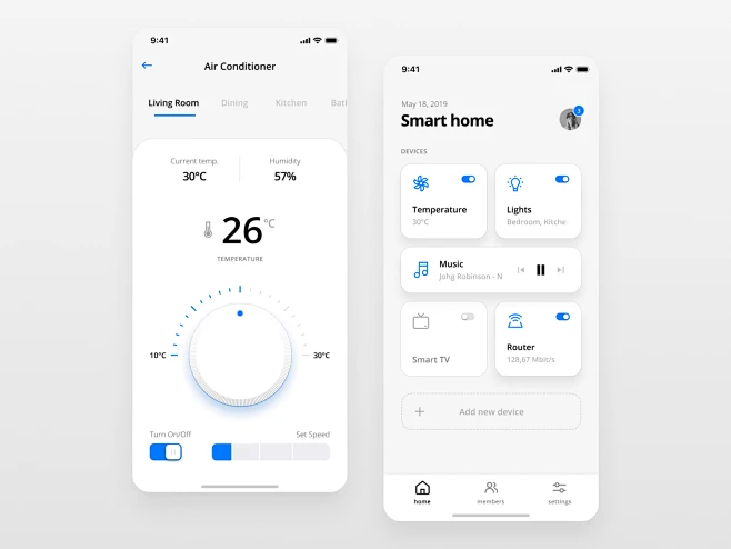 Smart home : Hi, My second work on Figma. Very easy and flexible tool to create Design system ...