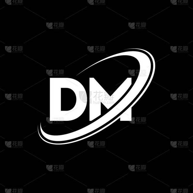 DM D字母标识设计.首字母DM链接圆形大写字母符号红色和蓝色.DM标志，D M设计。dm，dm