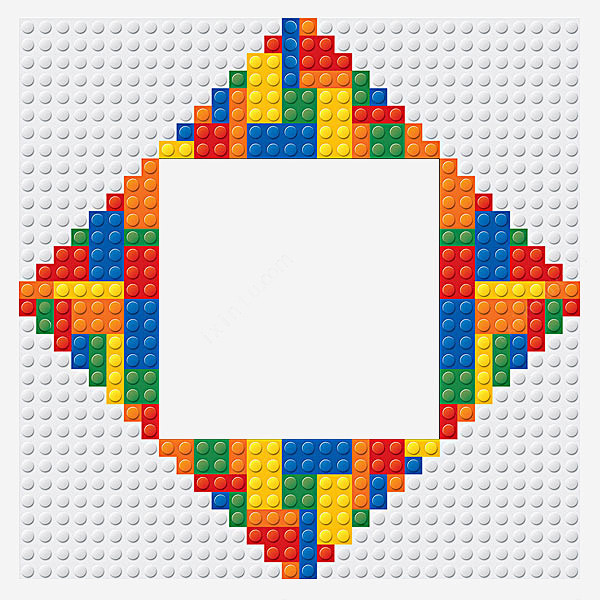 手绘乐高拼图感背景图免抠png素材_新图网ixintu.com