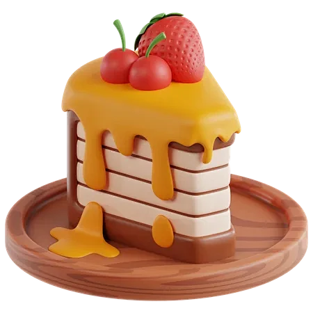 Cake Slice 3D Icon-花瓣网