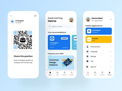 Job Searching App - Day 2 qr code job application job listing ux ...
