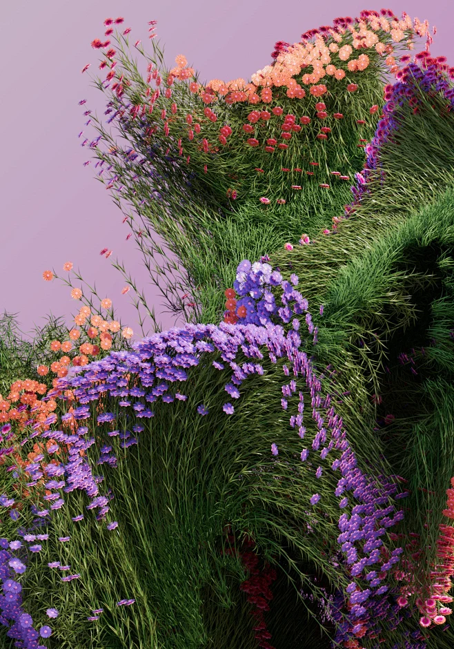 3D design Microsoft Flowers Nature cinema 4d c4d redshift Flora-花瓣网