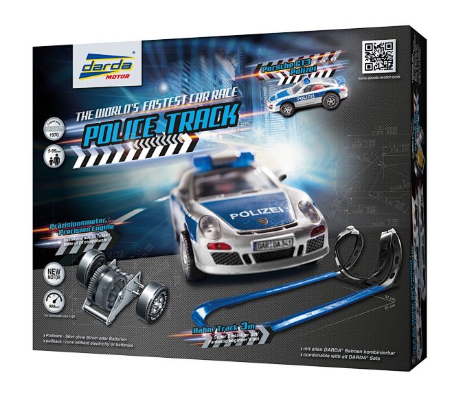 Amazon.com: Darda Police Track Friction Powered Race Car Play Set for ...