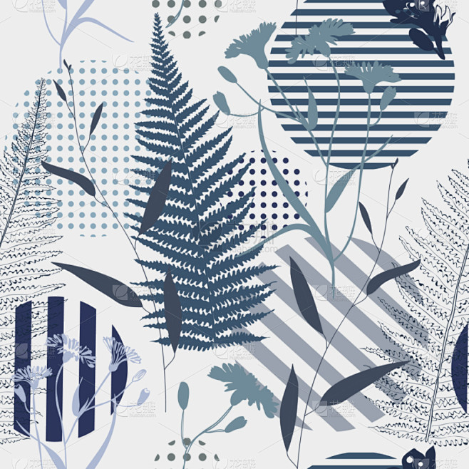 Botanical abstract seamless pattern. Modern creative vector texture ...