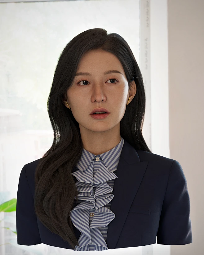 Kim Ji-won 3D Portrait-花瓣网