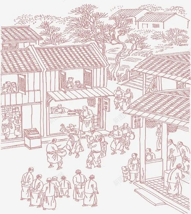 古代街道 创意素材-花瓣网