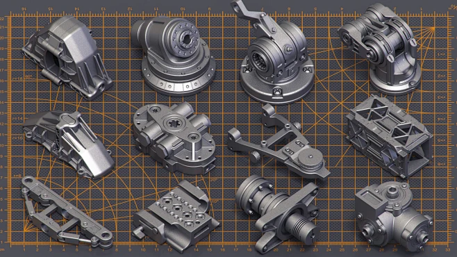 Mega Pack Hard Surface Kitbash, Oleg Ushenok : Mech Warrior Builder Kit ...