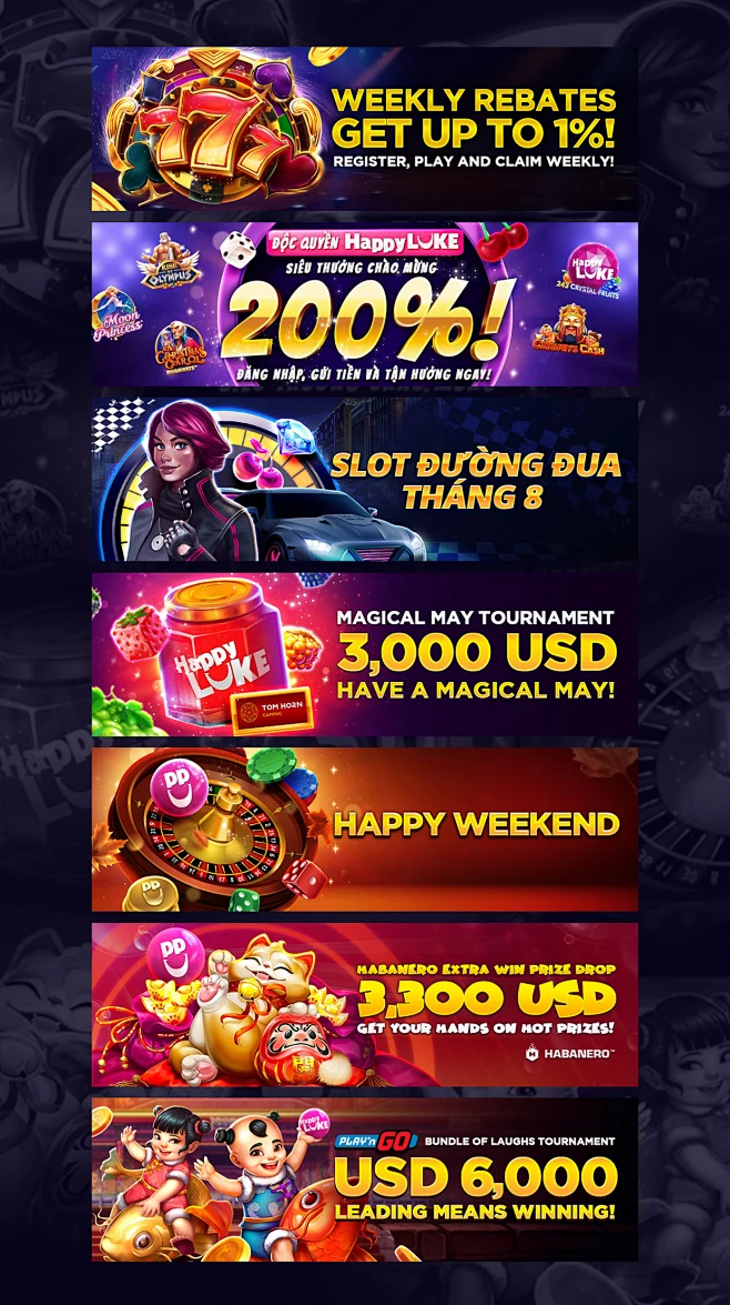 Casino & Slot banners (Happyluke)-花瓣网