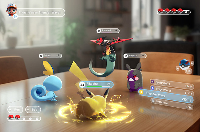 UI Pokemon game concept apple vision pro Mixed Reality AR mr Oculus ...
