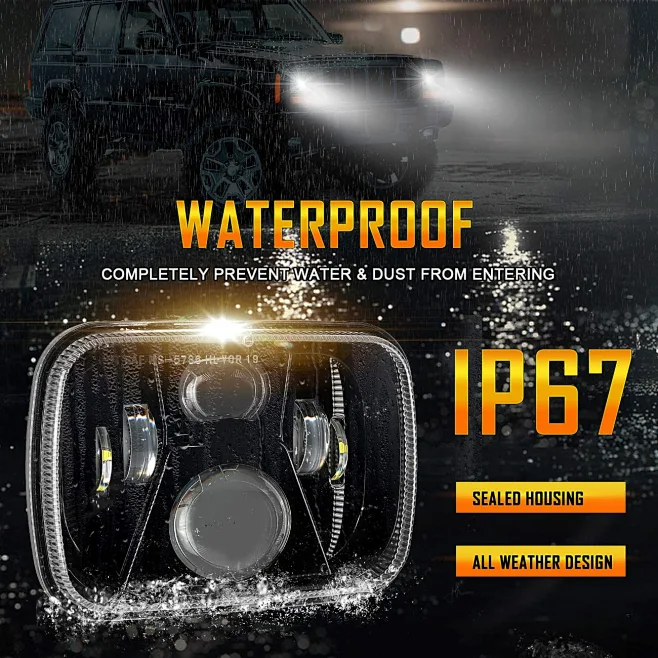 Auxbeam 5x7 7x6 Inch Led Headlights with High Low Beam H6054 6054 Led ...