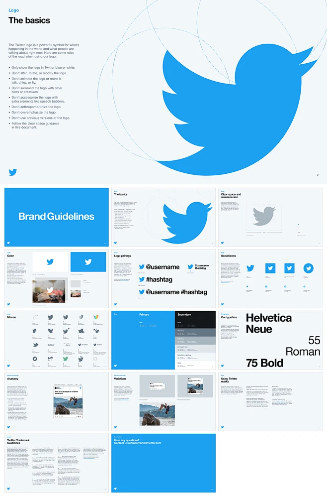 美国Twitter社交媒体平台logo规范-花瓣网