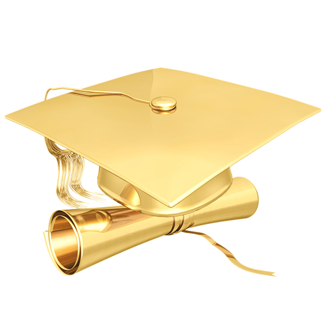 新图网_手绘卡通金色博士帽_ixintu.com