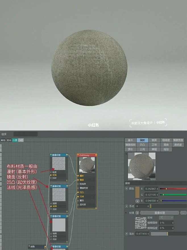 C4D OC金属布料玻璃3s材质教程-花瓣网