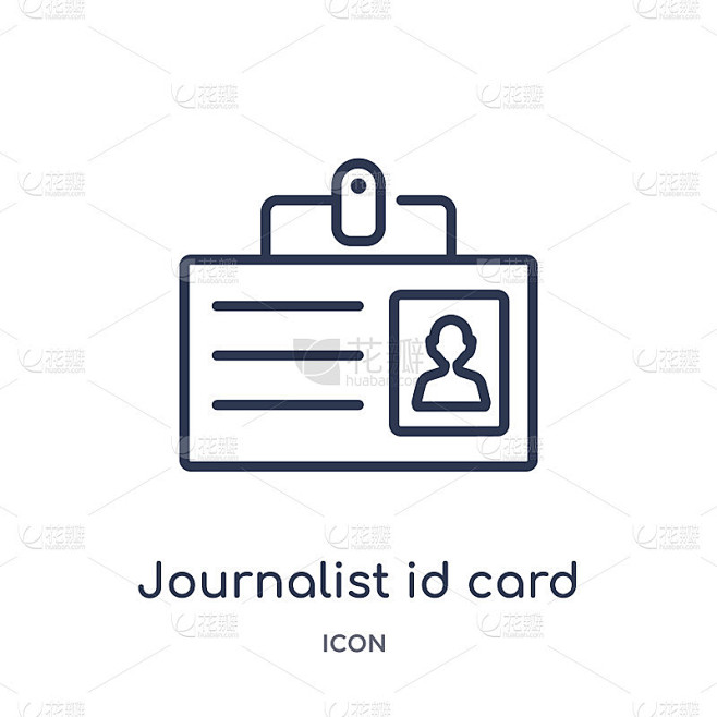 Linear journalist id card icon from Business outli