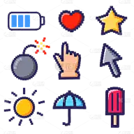 pixel start button png-花瓣网