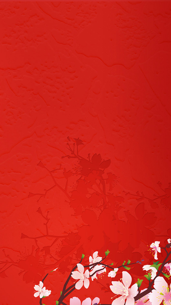红色桃花喜庆H5背景背景图_新图网 https://ixintu.com 中国风 桃花 红色 H5背景 H5 h5