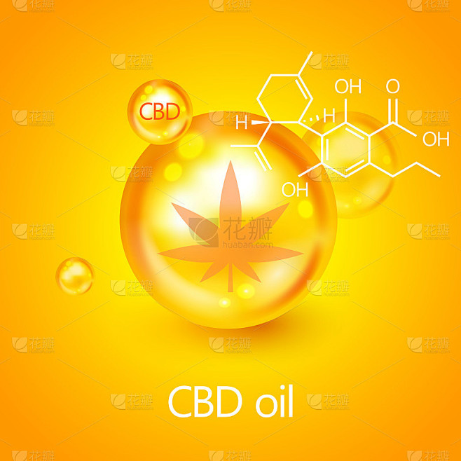 CBD oil drop sign vector illustration. CBD chemic