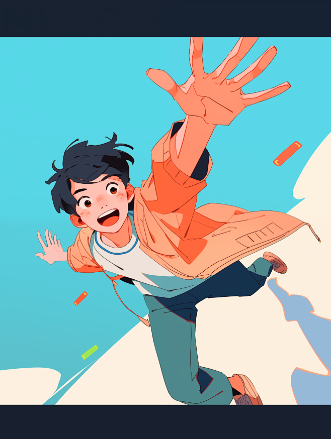 liepin_A_20_year_old_boy_running_towards_the_camera_reaching_ou ...