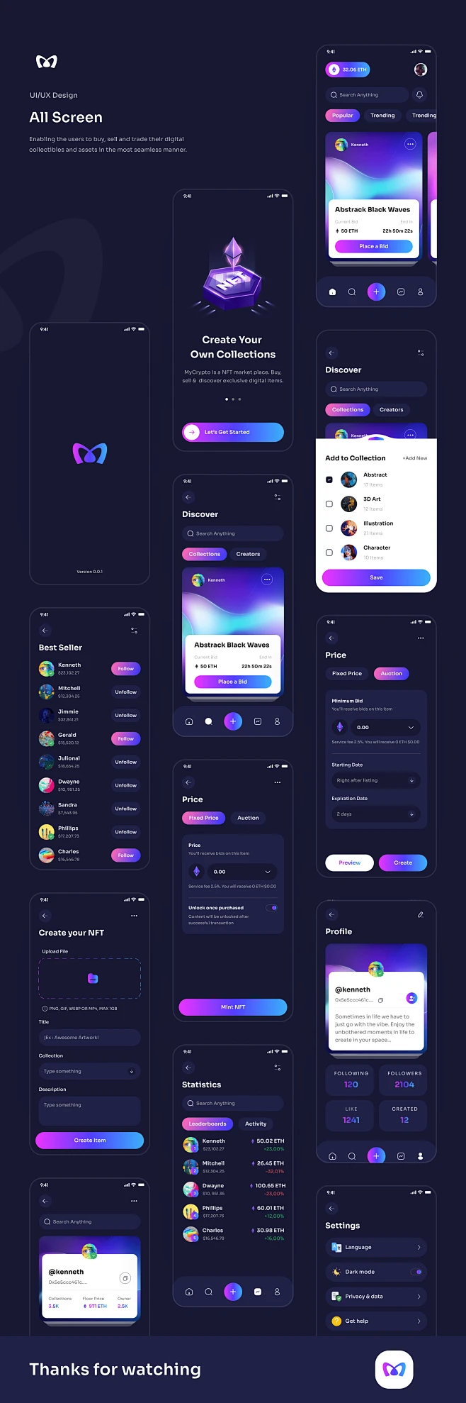 app design blockchain Case Study crypto cryptocurrency nft NFTS product design UI UI/UX-花瓣网