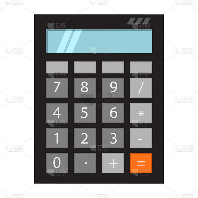 Calculator, flat solid color design, vector eps10