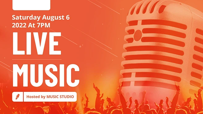 Simple Microphone Pattern Live Music Facebook Event Cover素材-花瓣网