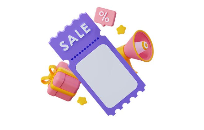 Discount Coupon 3D Illustration