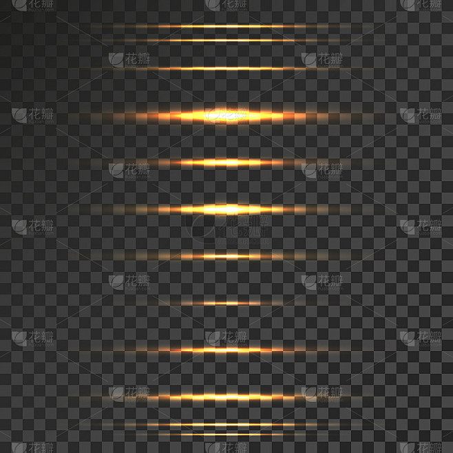 Abstract lights lines on transparent background ve