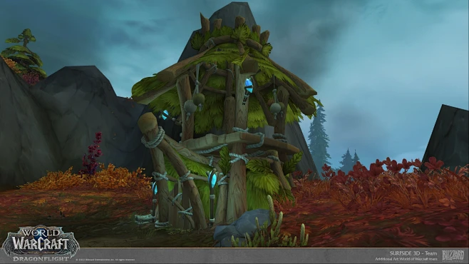 World of Warcraft Dragonflight - Gorloc Huts and Props-花瓣网