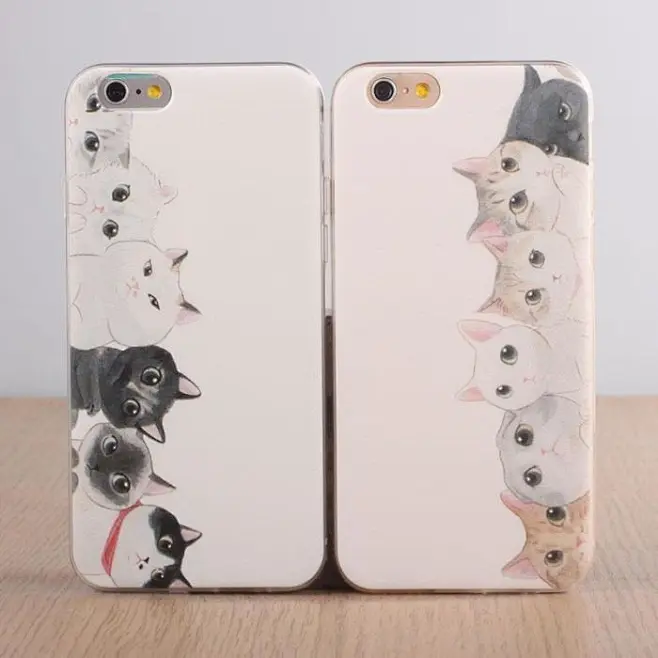 苹果iphone6手机壳5s情侣plus创意5c外壳可爱猫咪最硅胶软壳-花瓣网