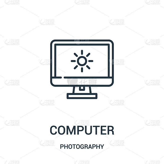 computer icon vector from photography collection. 素材-花瓣网