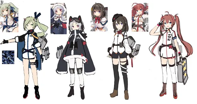 发点开心的，妞妞的4大金刚废案_看图_碧蓝航线吧_百度贴吧-花瓣网