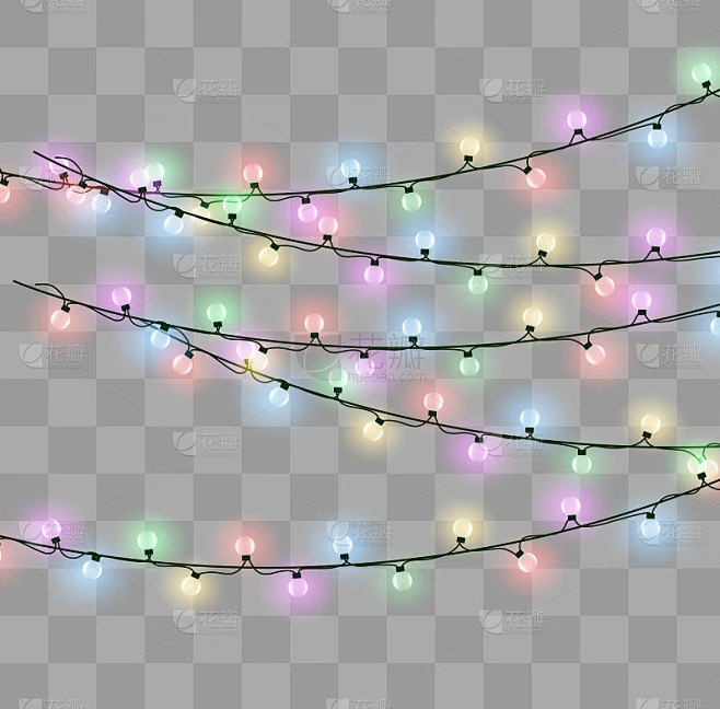 Christmas lights effect素材-花瓣网