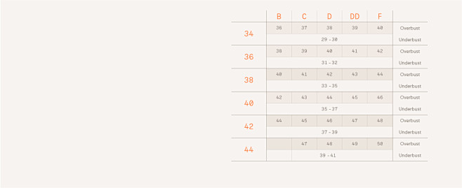 Warners, bra fit guide, bra size chart