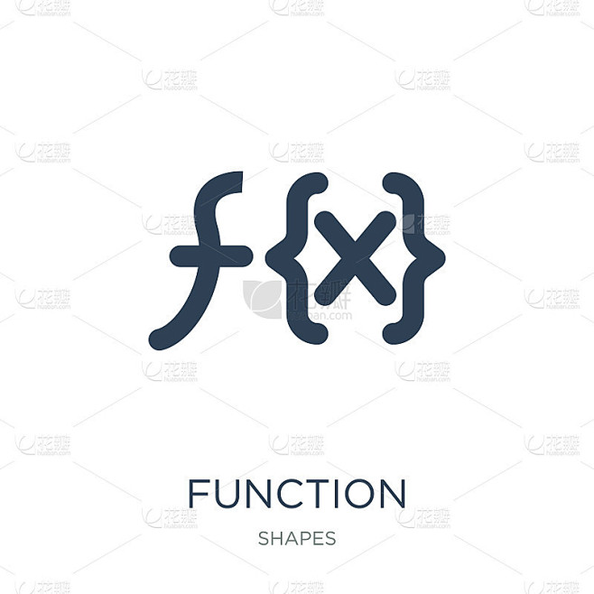 function icon vector on white background, function
