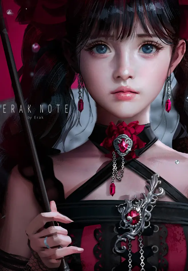 【每周大放送】少女与写实铠甲的强烈碰撞！ 韩系厚涂画师 Erak note 作品欣赏-花瓣网