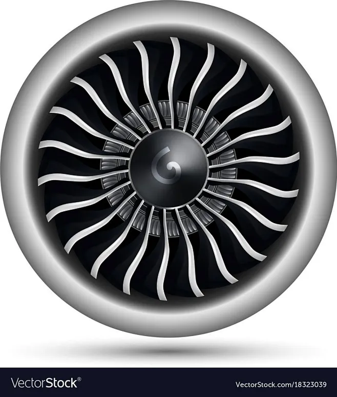 This contains an image of: Realistic 3d turbo-jet engine of airplane ...