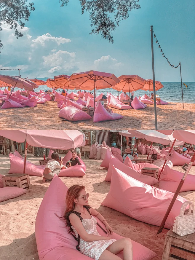 泰国芭提雅tutu beach女生最爱的粉色沙滩-花瓣网