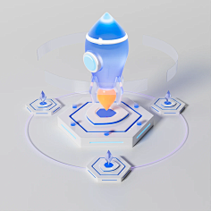 微软风#C4D#UI-花瓣网|陪你做生活的设计师 | 3D user interface UI