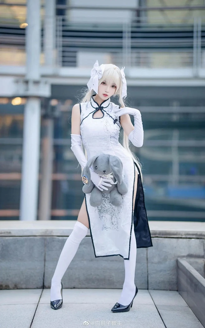 COS | 穹妹-旗袍：白色旗袍，丝入我心...-花瓣网