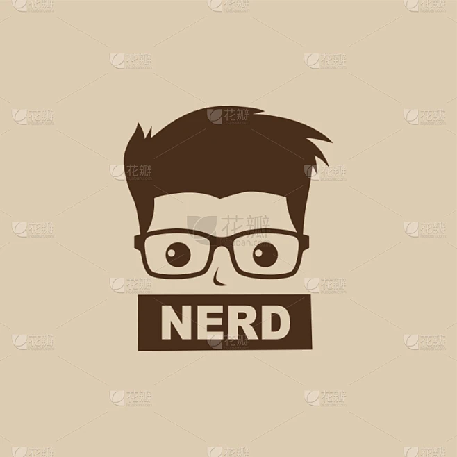 nerd geek guy cartoon character sign logo素材-花瓣网