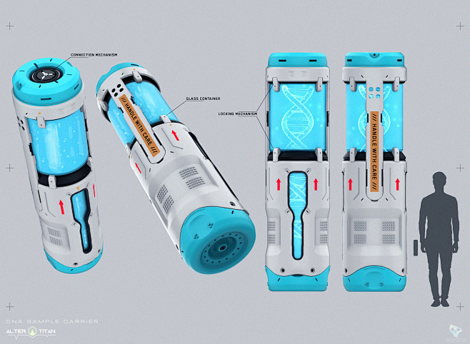 DNA sample container. Container different types of DNA